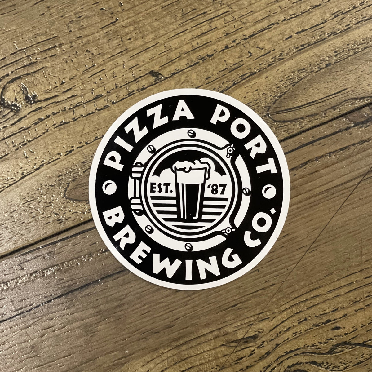 Porthole Logo Sticker (Black) – Pizza Port Brewing Company