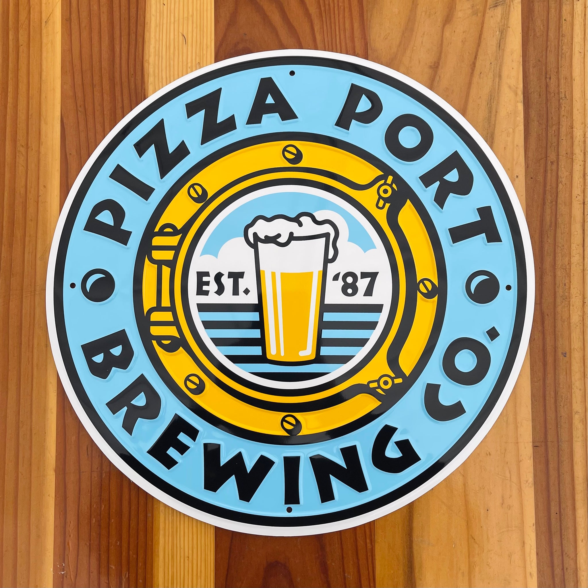 Pizza Port Logo Tin Tacker – Pizza Port Brewing Company
